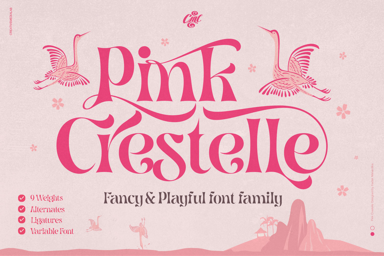 Pink Crestelle Font by Creative Media Lab
